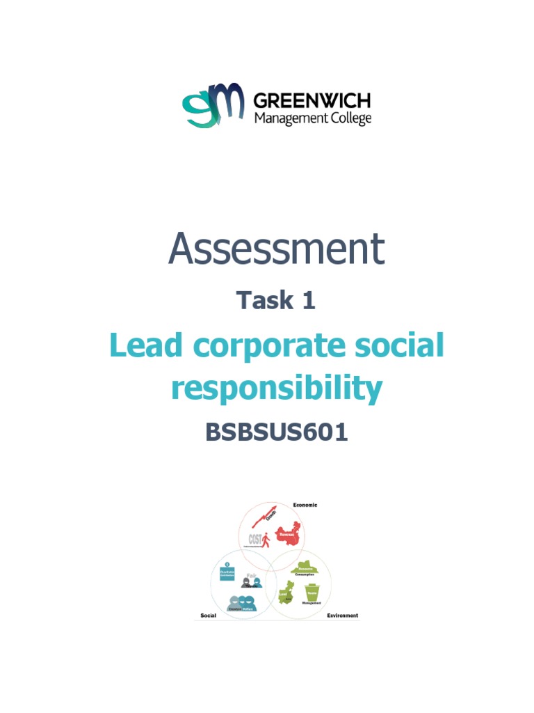 BSBSUS601 - Assessment Task 1 | PDF | Corporate Social Responsibility ...
