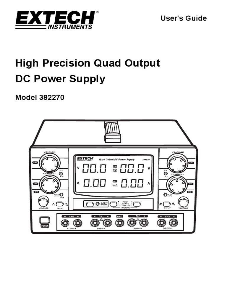 Extech 382270 Quad PSU Manual | PDF | Fuse (Electrical) | Power Supply