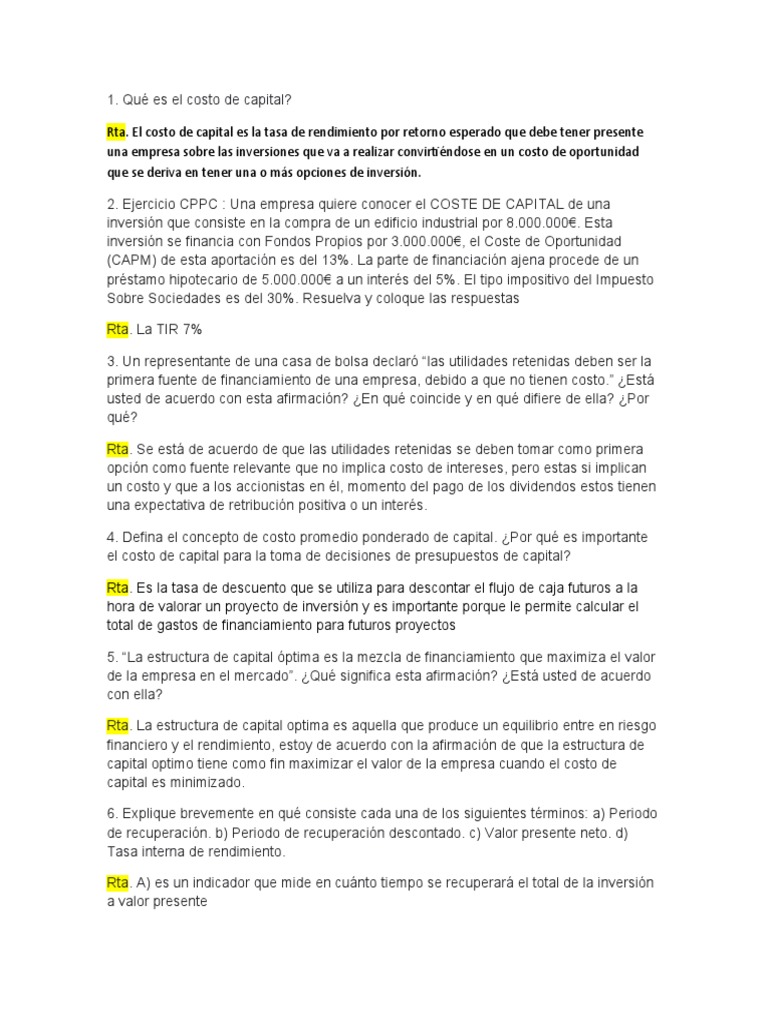 Finanzas Corporativas | PDF | Tasa interna de retorno | Flujo de caja descontado