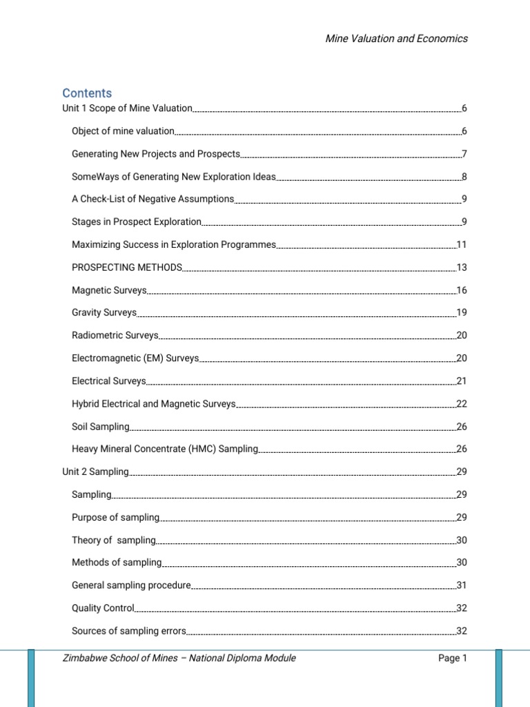 Mine Valuation and Economics | PDF | Nature