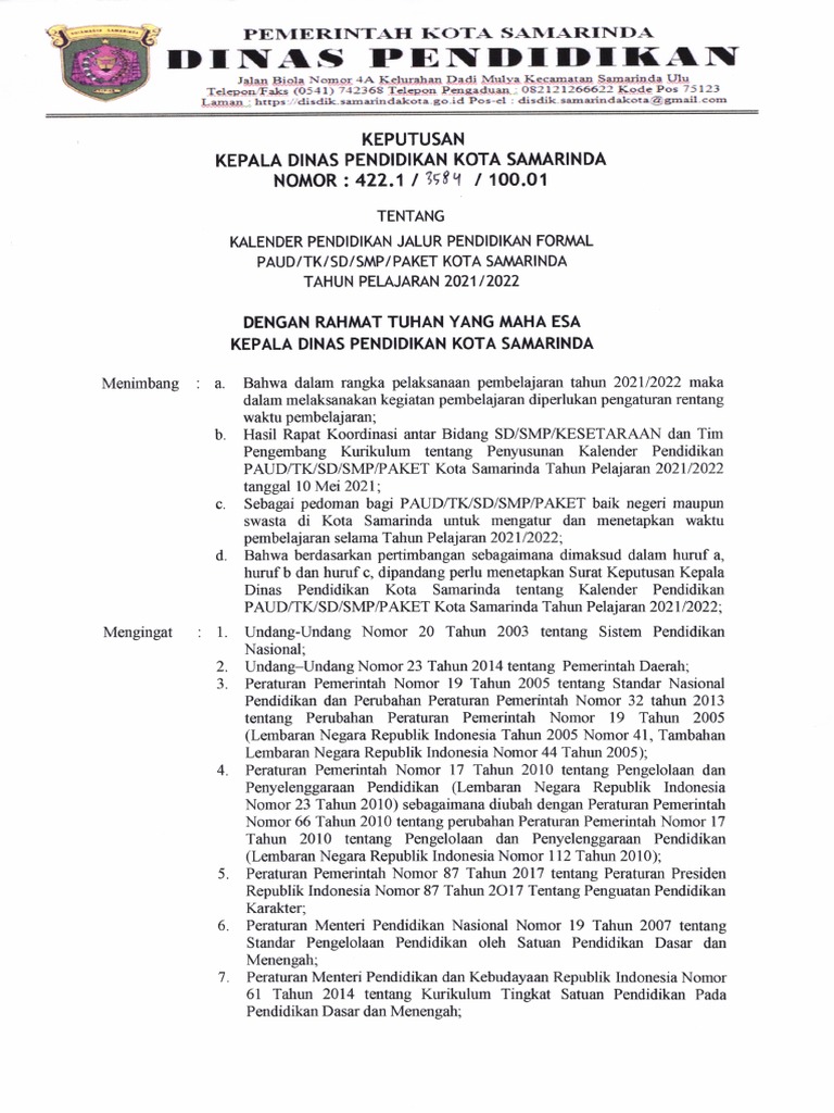 Kaldik 2021 2022 Pdf