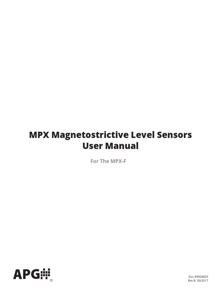 MPX Magnetostrictive Level Sensors User Manual: For The MPX-F | PDF ...