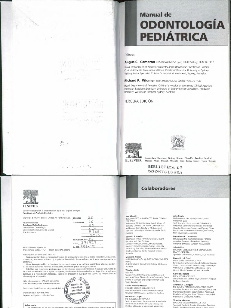 Manual de Odontologia Pediatrica | PDF | Dental Degree | Dentist