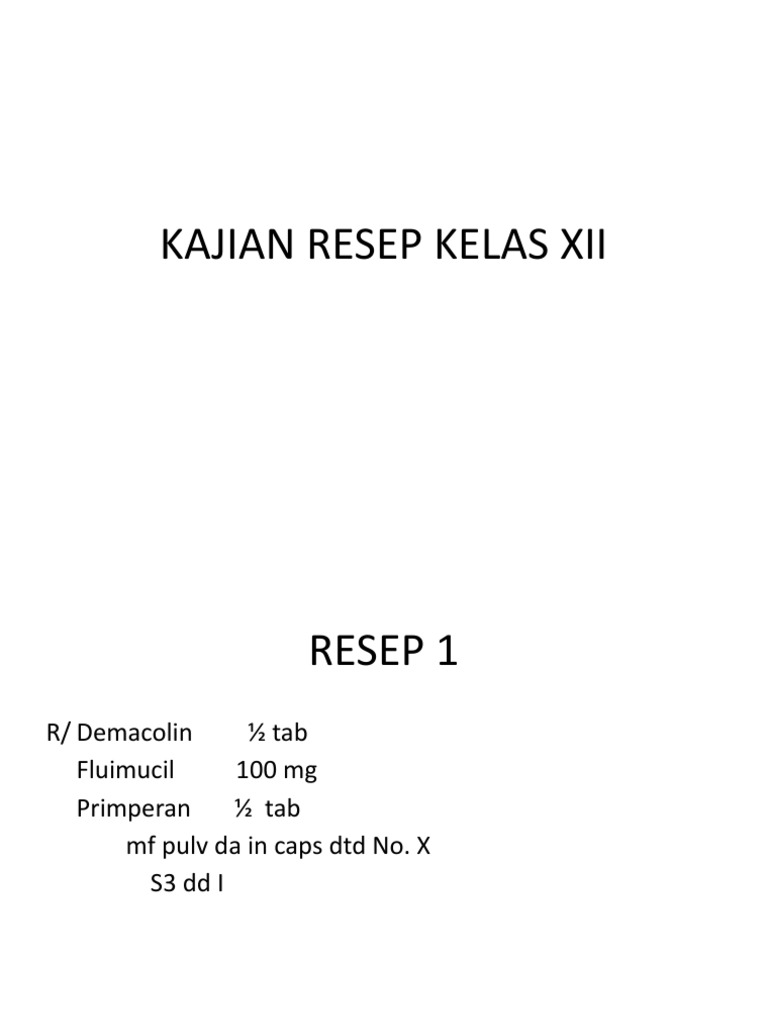 Kajian Resep Kelas Xii | PDF