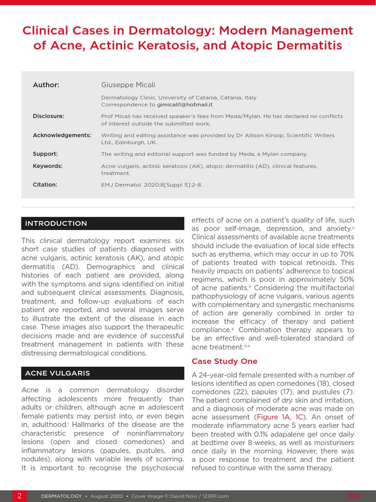 Clinical Cases in Dermatology Modern Management of Acne Actinic ...