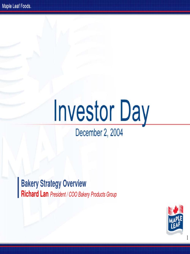 Bakery Strategy Overview Coo Bakery Products Group | PDF | Breads ...