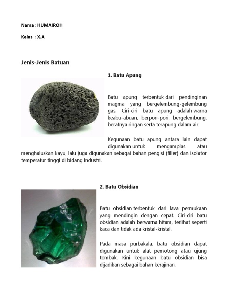 Jenis dan Manfaat Batu Obsidian | PDF