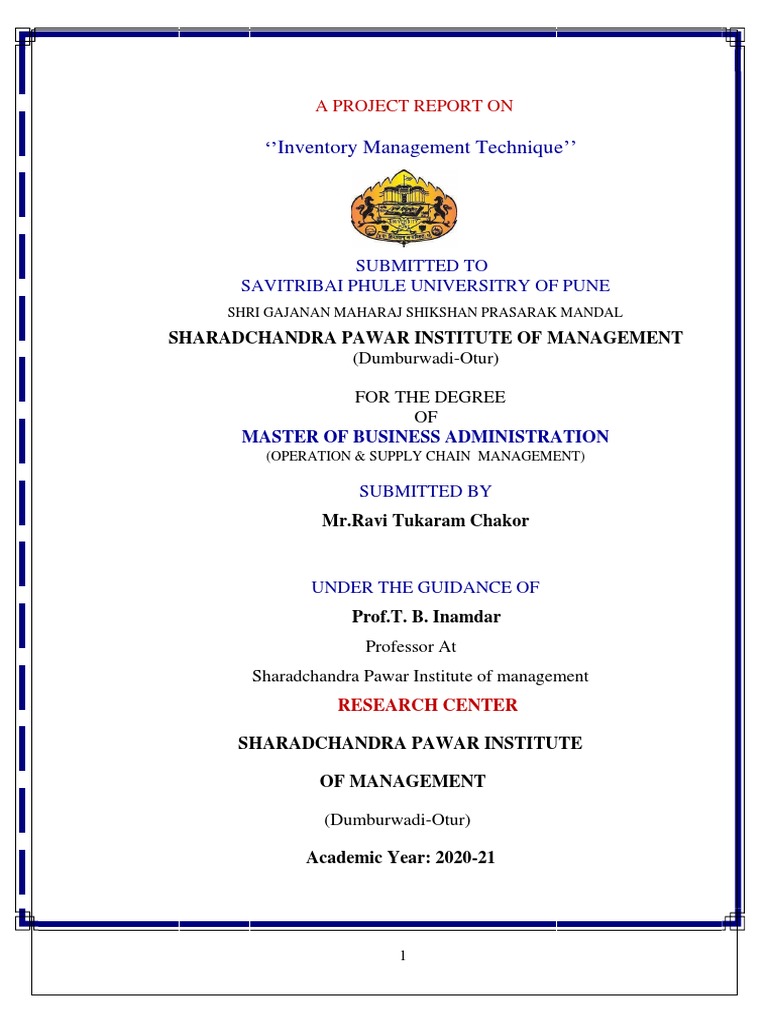 Inventory Management Technique Project by Ravi Chakor | PDF | Warehouse ...