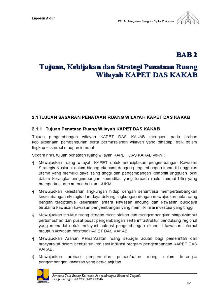 Tujuan dan Strategi KAPET DAS KAKAB | PDF