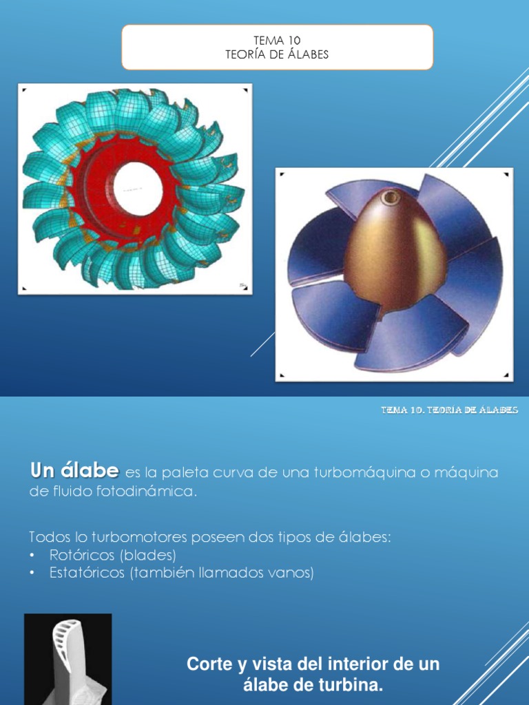 Tema 10. Teoría de Álabes | PDF | Turbina | Tecnología energética