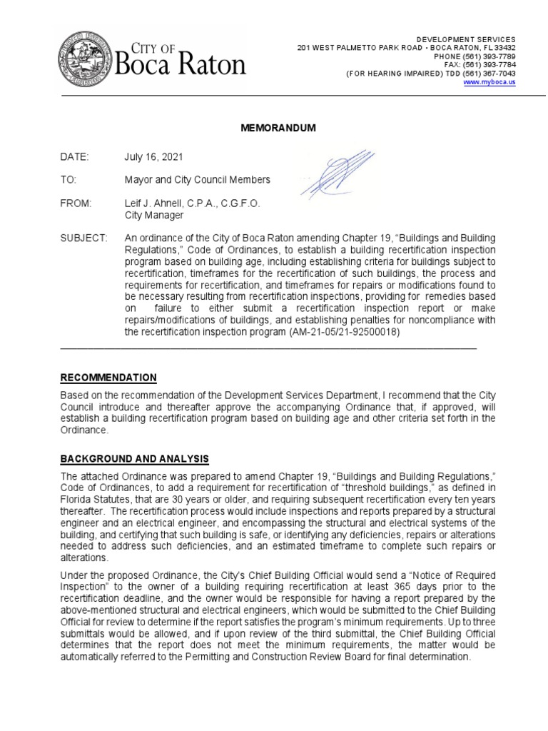Building Recertification Proposal | PDF | Government | Public Law