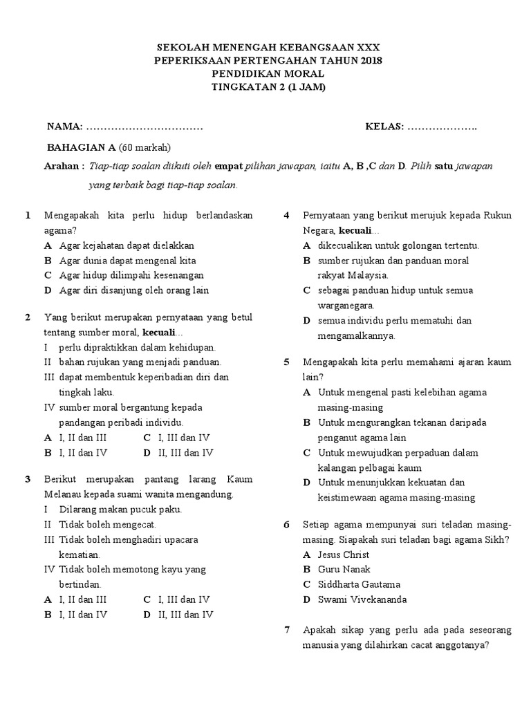 Pendidikan Moral Tingkatan 2 Pdf