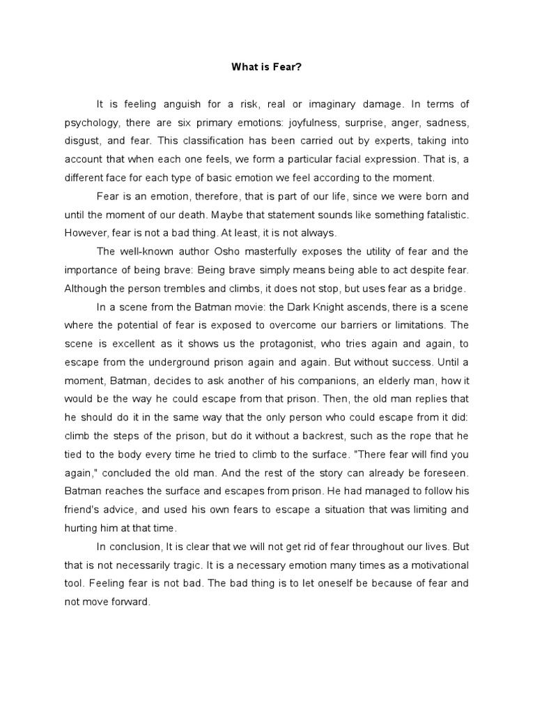 Understanding Fear as a Motivational Tool | PDF