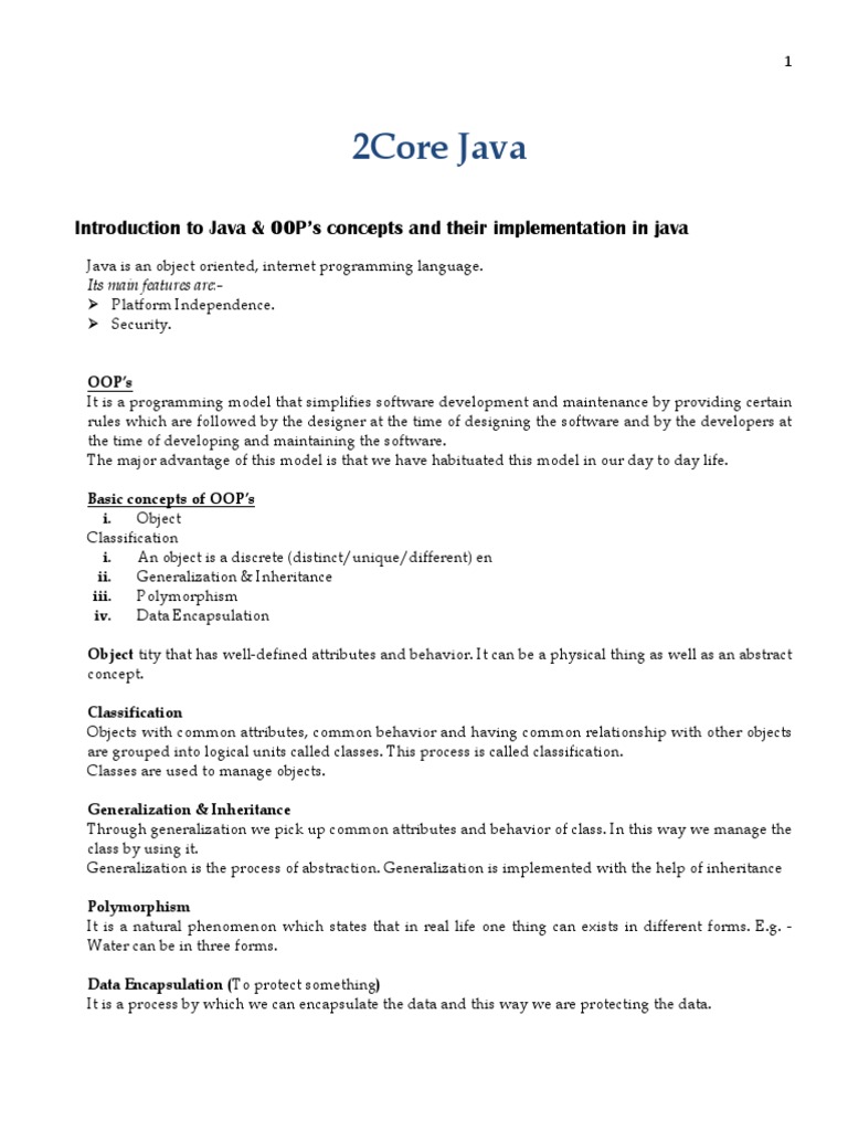 1 - Core Java, Package, String, Io, Exception, Multithreading | PDF | Constructor (Object ...