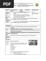 Lesson Plan in Grade 11 Cookery TVL | PDF | Education Theory | Learning