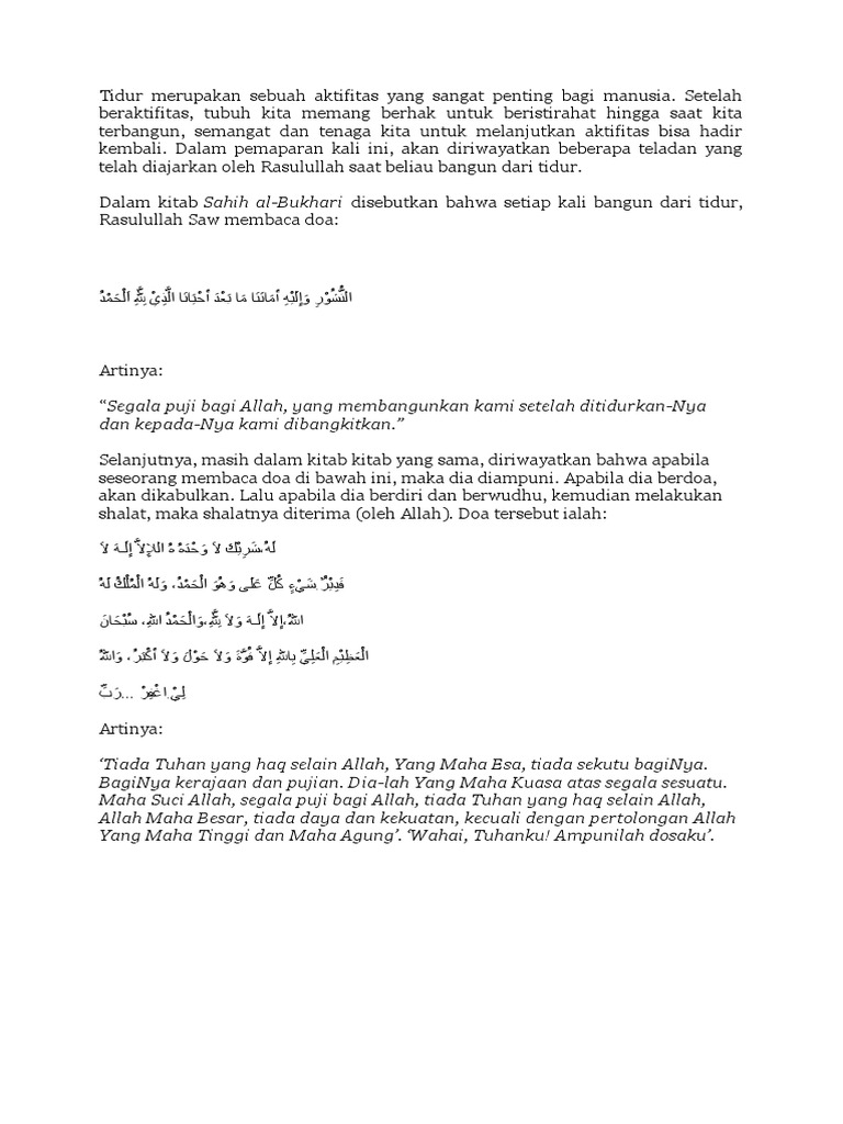 Amalan Bangun Tidur | PDF