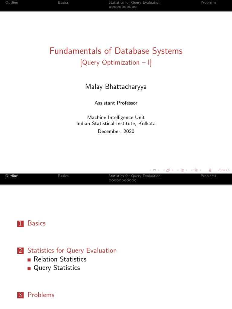 Fundamentals of Database Systems: (Query Optimization - I) | PDF | Information Retrieval ...