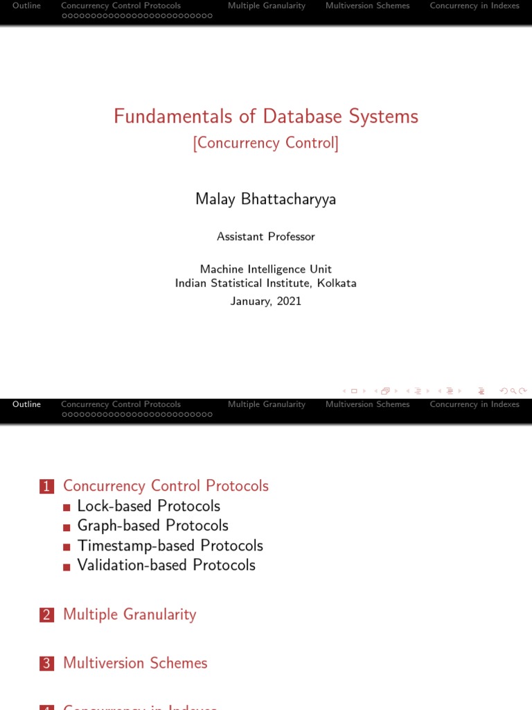 Fundamentals Of Database Systems Concurrency Control Pdf Synchronization Database