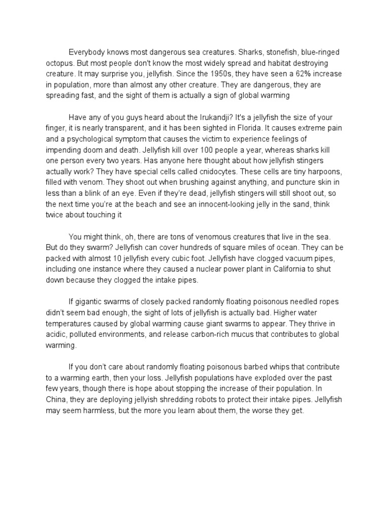 Jellyfish Essay | PDF