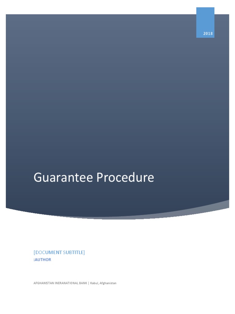 Guarantee Procedure | PDF | Guarantee | Surety