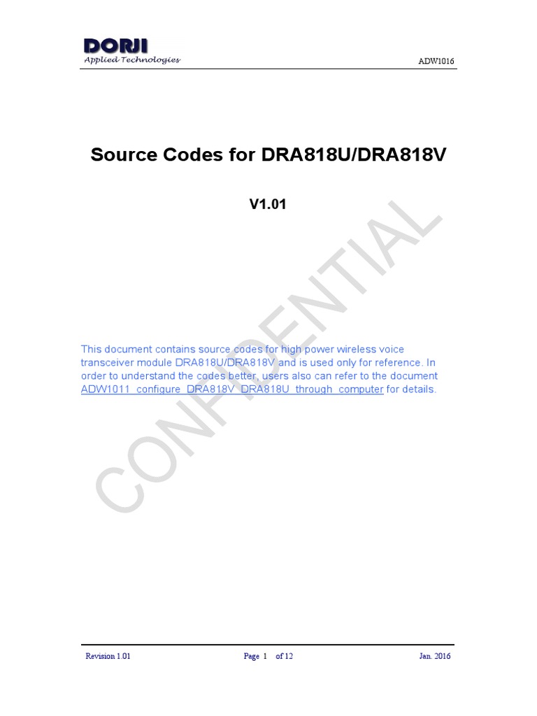 DRA818U/V Source Code Reference | PDF | Computer Engineering | Computer ...