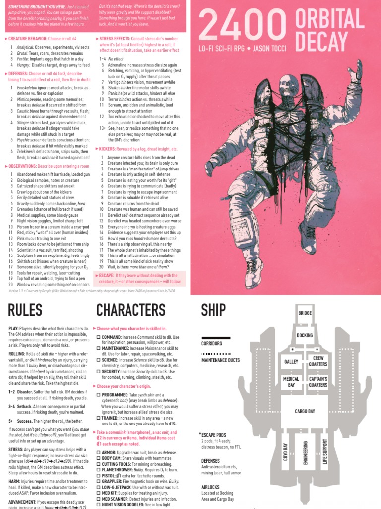 Orbital Decay: Sci-Fi Horror RPG Guide | PDF | Science | Technology ...