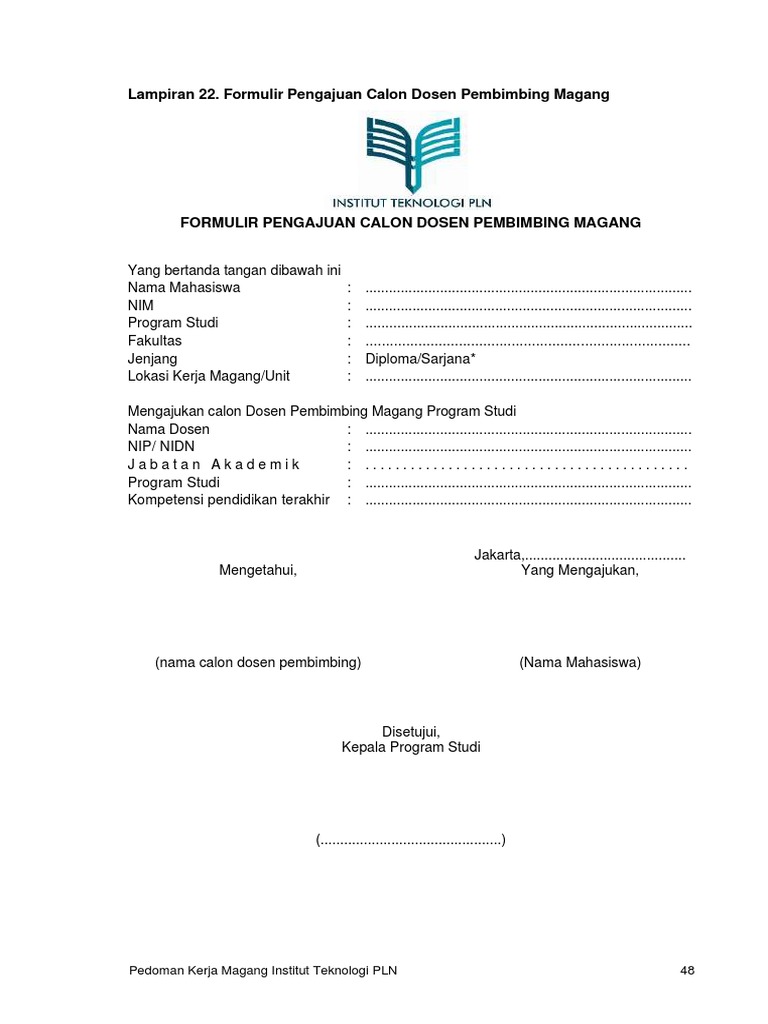 Formulir Dospem Magang | PDF