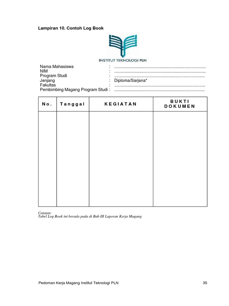 Log Book Mahasiswa Praktik Kerja Lapangan | PDF
