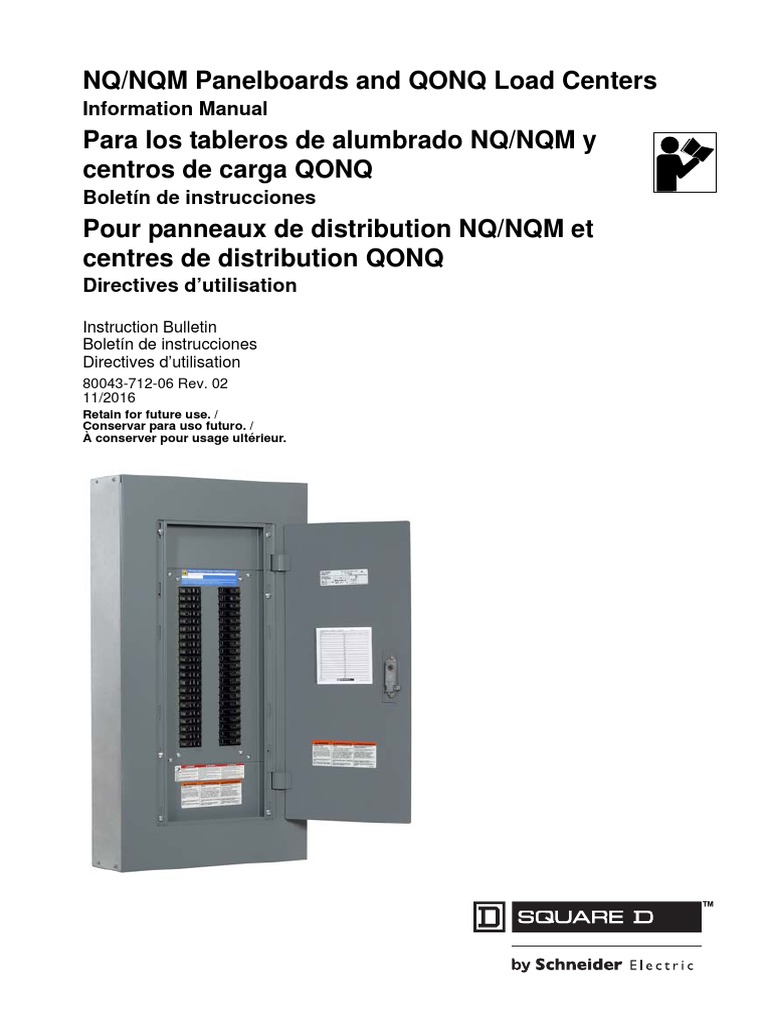 NQ-NQM Panelboards and Qonq Load Centers Information Manual 80043-712 ...