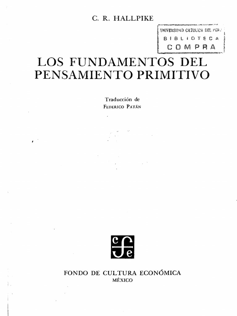 Hallpike C.R. - Los Fundamentos Del Pensamiento Primitivo | PDF ...