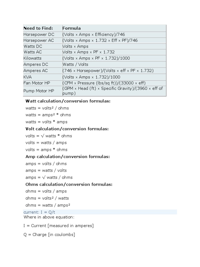 Need To Find: Formula: Current: I Q/T | PDF