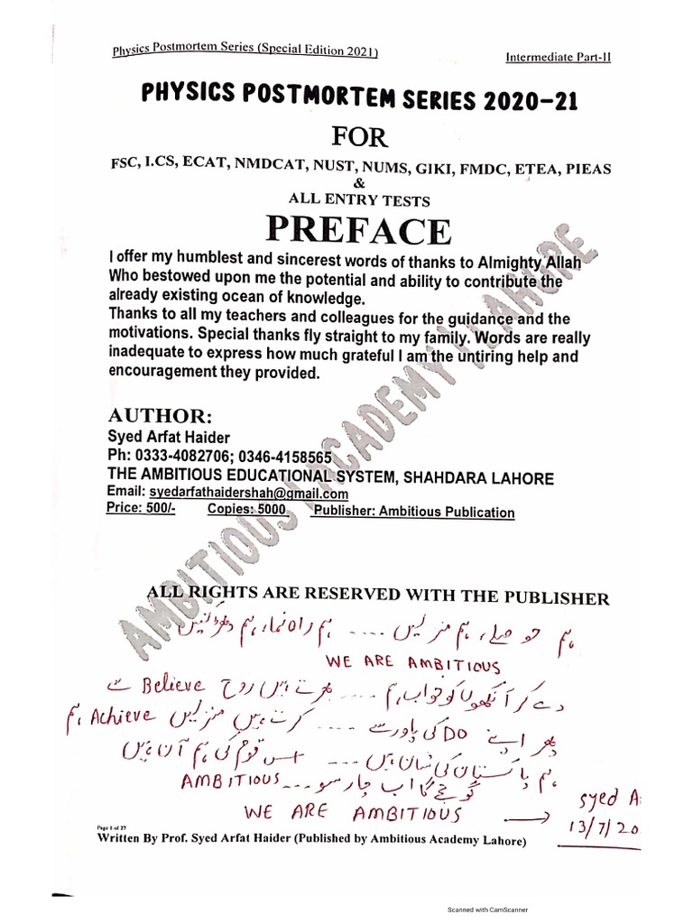 Inter-2-Physics-Postmortem-Succes-series and | PDF