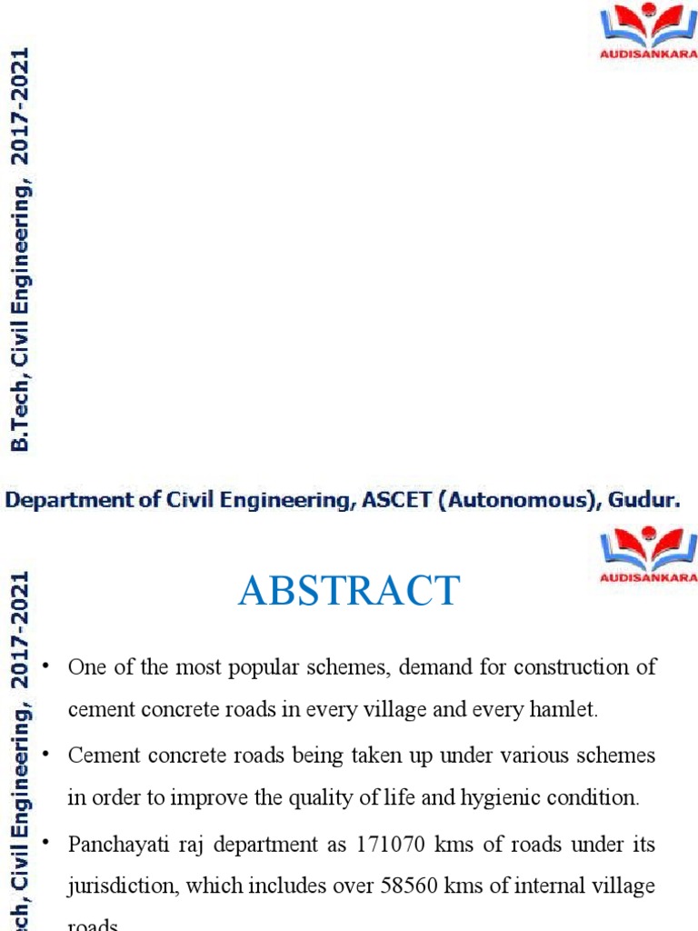 CC Road | PDF | Concrete | Road Surface