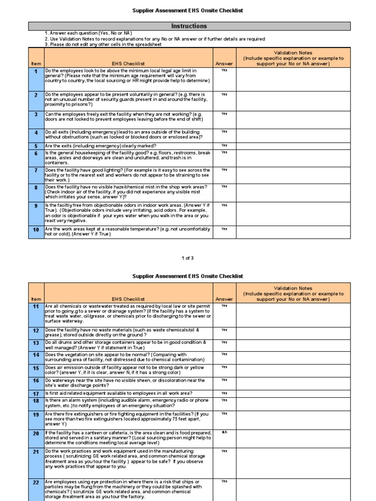 Audit Checklist - EHS | PDF | Wastewater | Nature