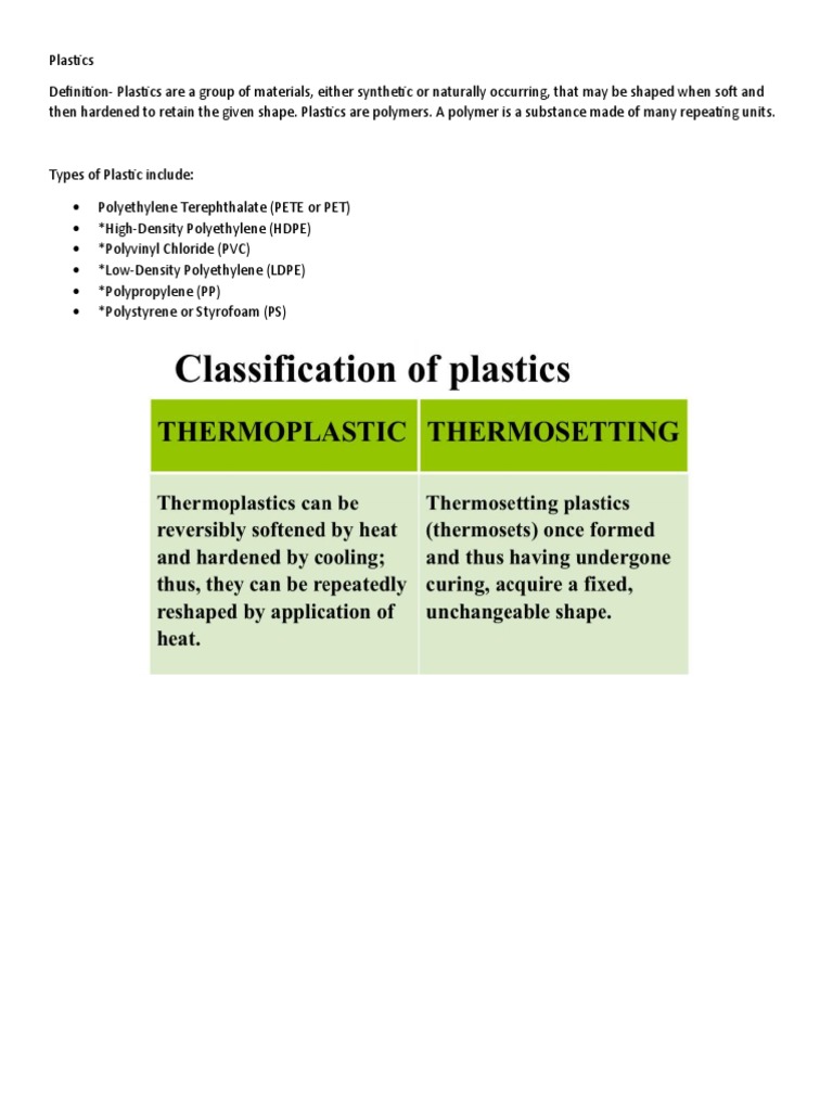 Plastics | PDF