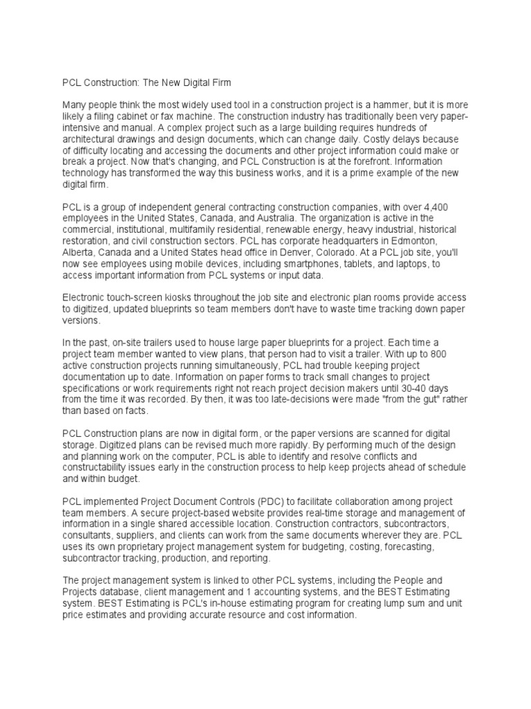 Case Study PCL Construction | PDF | Cloud Computing | Microsoft Azure