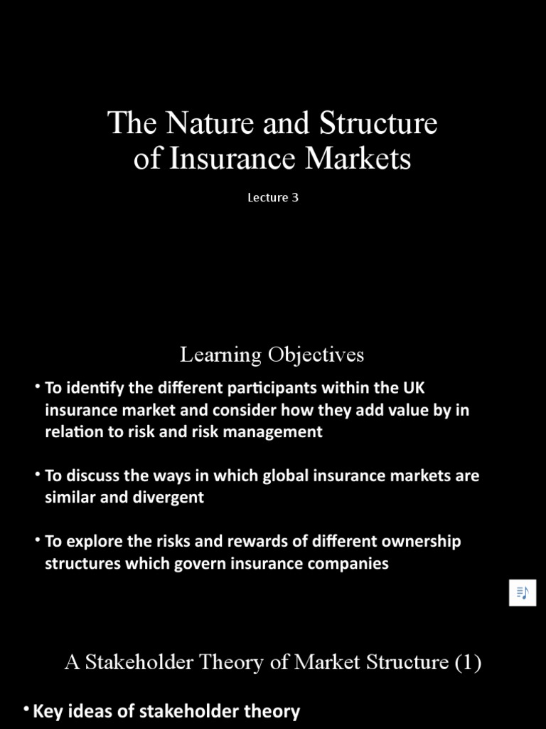 Lecture 3 - The Nature and Structure of Insurance Markets | PDF ...