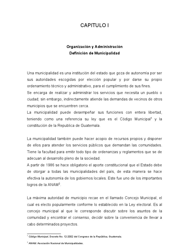 Definición y Funciones de la Municipalidad | PDF | Alcalde | Gobierno local