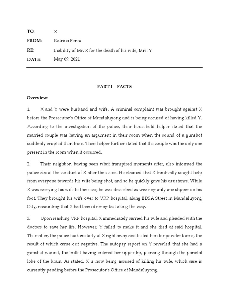 Memorandum of Fact and Law (Sample) | PDF | Criminal Law | Burden Of ...