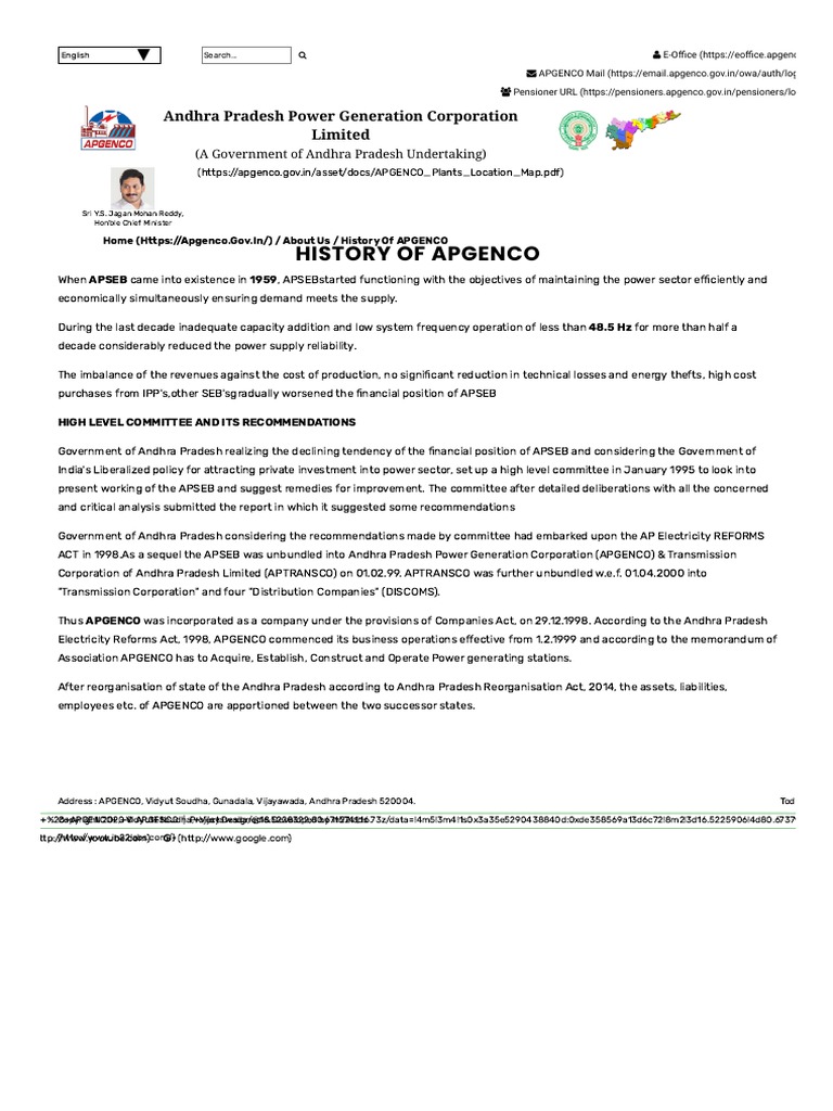 APGENCO - Andhra Pradesh Power Generation Corporation Limited | PDF ...