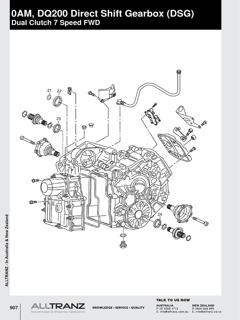 0AM, DQ200 Direct Shift Gearbox (DSG) : Dual Clutch 7 Speed FWD | PDF ...