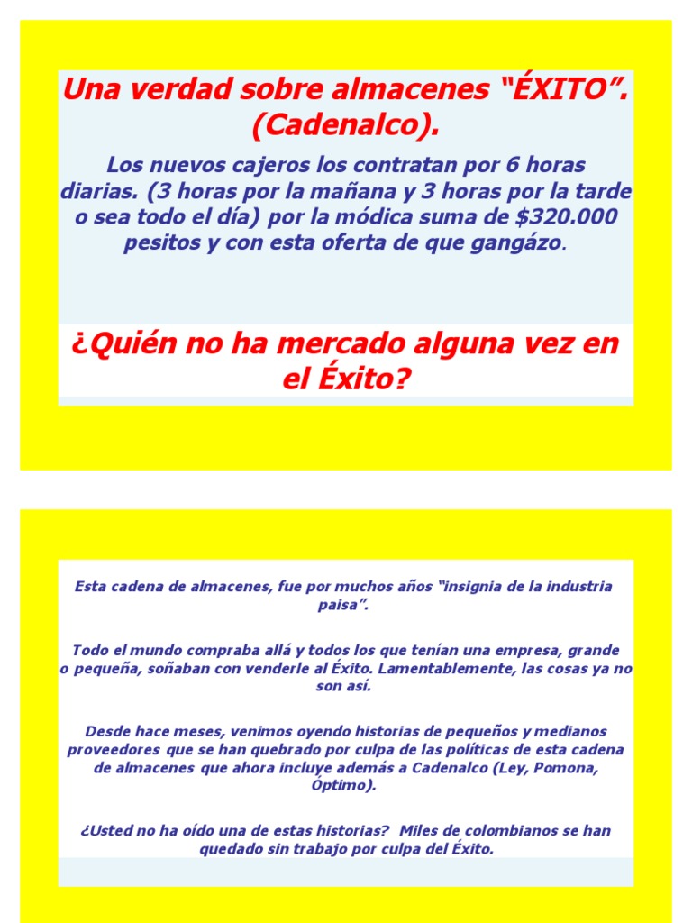 Una Verdad Sobre Almacenes EXITO | PDF | Business | Economias
