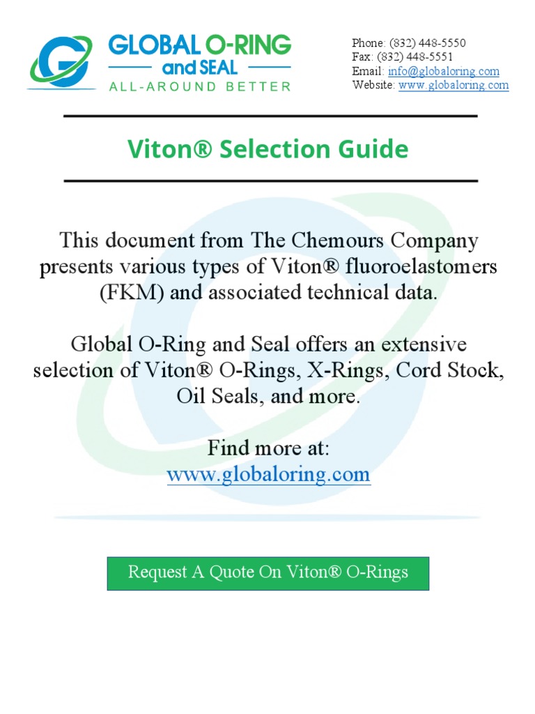 Viton® Selection Guide: Request A Quote On Viton® O-Rings | PDF ...