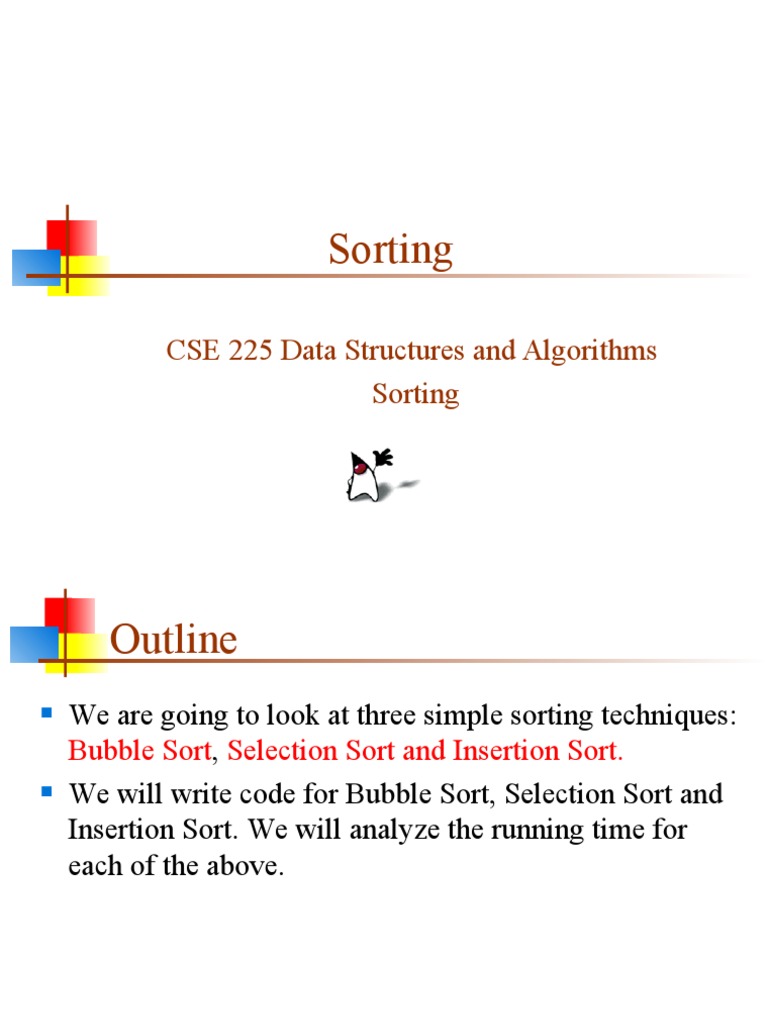 Sorting Cse 225 Data Structures And Algorithms Sorting Pdf Computer Programming