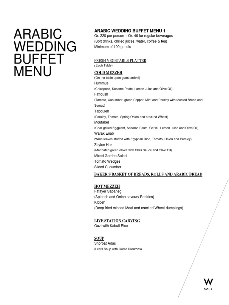 3057 Arabic Wedding Menus | PDF | Salad | Western Cuisine