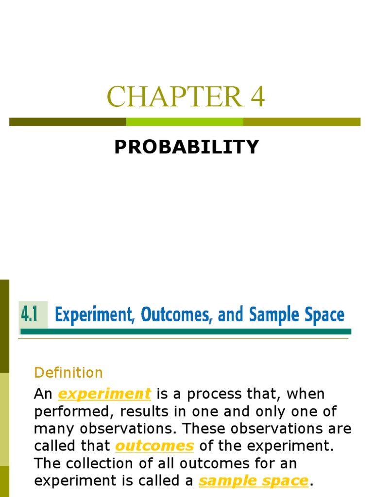 CH 04 | PDF | Probability | Experiment