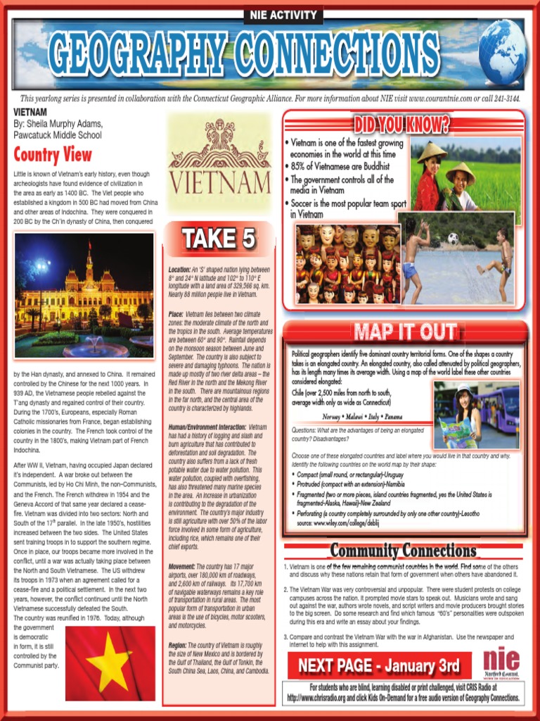 Geography Connections: Take 5 | PDF | Vietnam | Vietnamese People