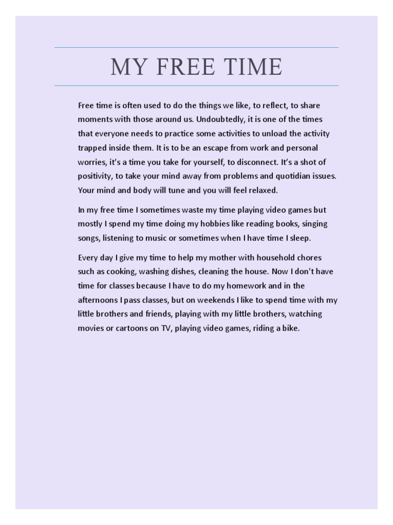 My Free Time | PDF