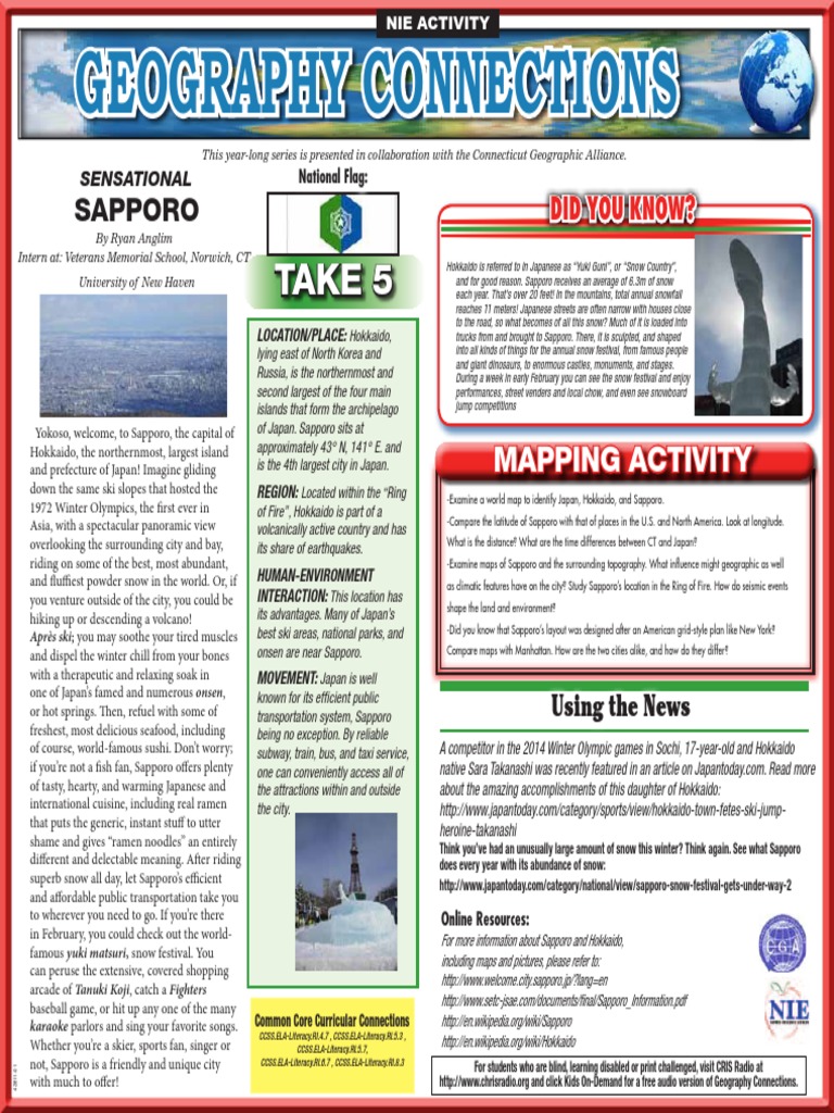 Geography Connections: Take 5 | PDF | Japan | Science