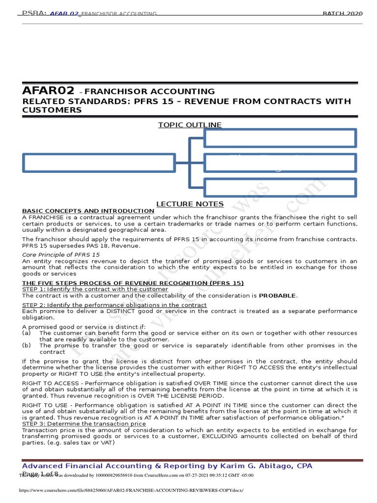 This Study Resource Was: AFAR02 | PDF | Franchising | Revenue